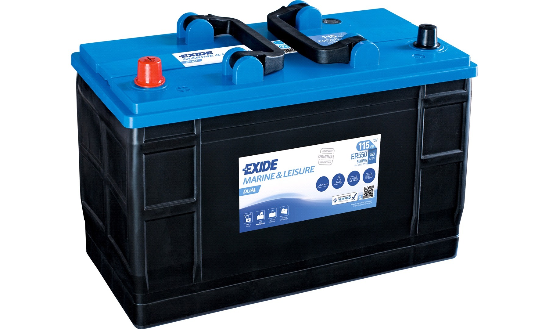 ER550 DUAL - Exide 12V-115Ah - Akkumulatorsølan